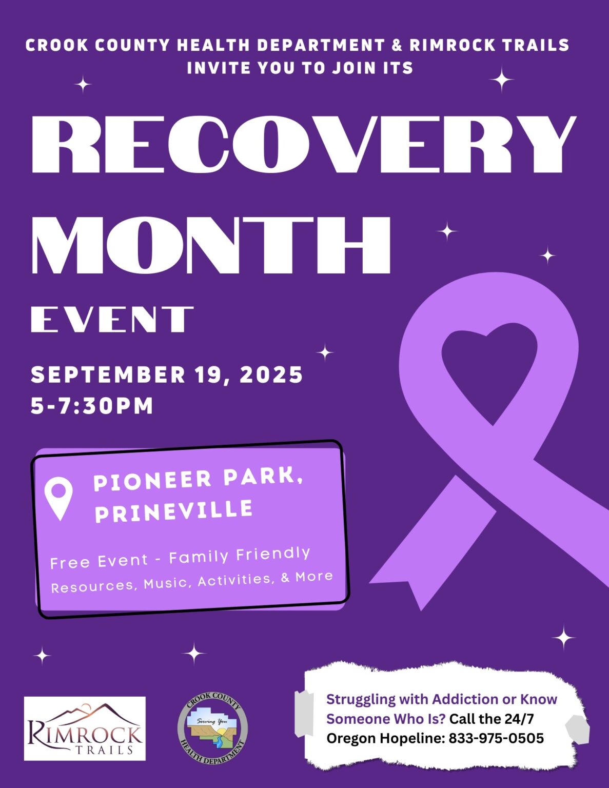 Recovery Month Event In Prineville, Free to Public & Family Friendly ...